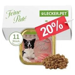 11 x 150 g Lecker.Pet&reg; Luna's Feine Pat&eacute; Reich an Pute Hundefutter Nassfutter Vollnahrung