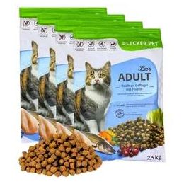 10 kg Lecker.Pet&reg; Leo's Adult Gefl&uuml;gel & Forelle Katzenfutter Trockenfutter Vollnahrung