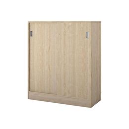 Schrank Chicago mit Schiebet&uuml;ren, HxBxT 1353 x 1215 x 400 mm, Eiche kaiserkraft