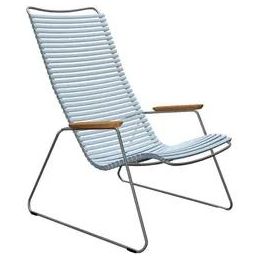 Houe CLICK Lounge Chair mit Bambusarmlehnen Dusty light blue