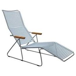 Houe CLICK Sunlounger mit Bambusarmlehnen Dusty light blue