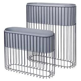 Broste Copenhagen Fenja St&auml;nder mit &Uuml;bertopf 2er Set Blau