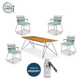 Houe Set aus SKETCH Dining Table 220cm und 4x Click Dining Chair mit Bambusarmlehnen Multi Color 2
