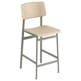 muuto Loft Barhocker, h&ouml;he 65 cm, eiche natur / dusty green