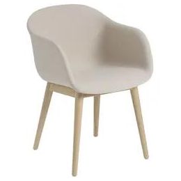 muuto Fiber Armchair, wood base, steelcut trio 226 / eiche