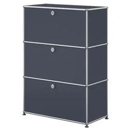 USM Haller Highboard, mit 3 Klappt&uuml;ren Anthrazitgrau