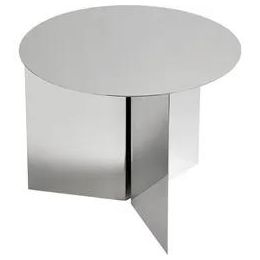 Hay Slit Table Beistelltisch Rund &Oslash;45 cm Edelstahl Mirror
