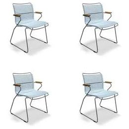 Houe CLICK Dining Chair mit Bambusarmlehnen 4er Set Dusty Light Blue