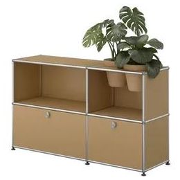 USM Haller Sideboard mit zwei Klappt&uuml;ren und Pflanzeneinsatz Beige