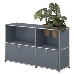USM Haller Sideboard mit zwei Klappt&uuml;ren und Pflanzeneinsatz Mittelgrau