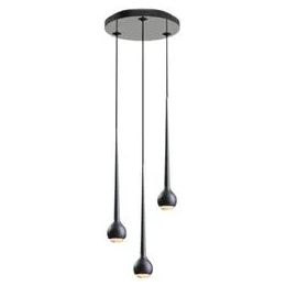 Grau Falling Sun Chandelier 3 Pendel Black