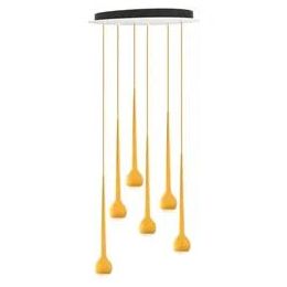 Grau Falling Sun Chandelier 6 Pendel Sun Orange