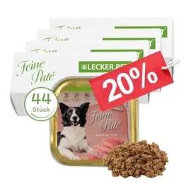 44 x 150 g Lecker.Pet&reg; Luna's Feine Pat&eacute; Reich an Pute Hundefutter Nassfutter Vollnahrung