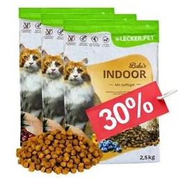 7,5 kg Lecker.Pet&reg; Balu's Indoor Gefl&uuml;gel Katzenfutter Trockenfutter Vollnahrung MHD 4/2026