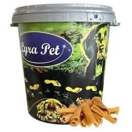 5 kg LYRA PET&reg; Rinderkopfhaut Abschnitte 1 - 7 cm in 30 L Tonne