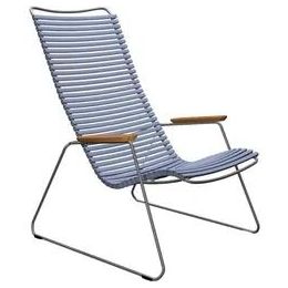 Houe CLICK Lounge Chair mit Bambusarmlehnen Pigeon blue