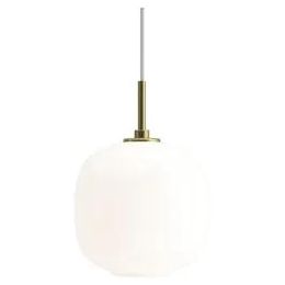 Louis Poulsen VL 45 Radiohus Pendelleuchte &Oslash; 175 Brass/glossy white opal glass
