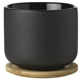 Stelton Theo Becher mit Untersetzer 0.2 l. black