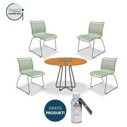 Houe Set mit CIRCLE Dining Table &Oslash;110 und 4 x CLICK Dining Chair ohne Armlehnen Dusty green