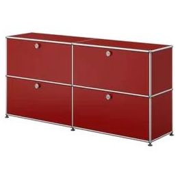 USM Haller Sideboard mit 4 Klappt&uuml;ren Rubinrot