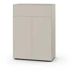 P.I.U.R.E. Piure Nex Pur Box Highboard Doppelt&uuml;r und Schubkasten 80 x 40 x 100 cm Silk