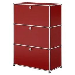 USM Haller Highboard, mit 3 Klappt&uuml;ren Rubinrot