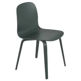 muuto Visu Chair, wood base, dunkelgr&uuml;n