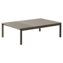 muuto Couple Couchtisch, 84 x 120 cm, 2 plain 1 wavy - taupe / eiche dunkel ge&ouml;lt