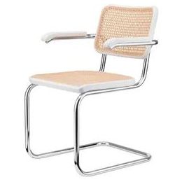 Thonet S 64 V Freischwinger Buche wei&szlig; lasiert