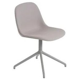 muuto Fiber Side Chair, swivel base with return, twill weave 620 / grau