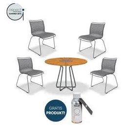 Houe Set mit CIRCLE Dining Table &Oslash;110 und 4 x CLICK Dining Chair ohne Armlehnen Dark grey