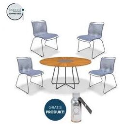 Houe Set mit CIRCLE Dining Table &Oslash;150 und 4 x CLICK Dining Chair ohne Armlehnen Pigeon blue