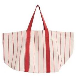 Hay Outdoor Market Picnic Bag Medium Beige with red stripe