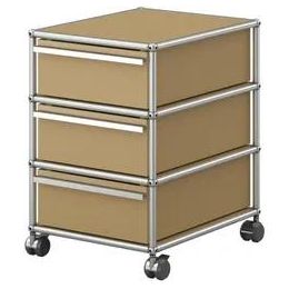 USM Haller Rollcontainer, mit drei Schubladen Beige