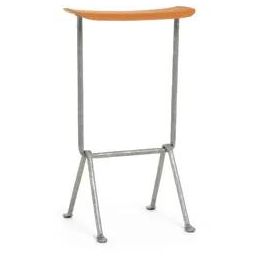 Magis Officina Barhocker, h&ouml;he 75 cm, verzinkt / natur leder L-0090
