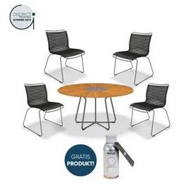 Houe Set mit CIRCLE Dining Table &Oslash;150 und 4 x CLICK Dining Chair ohne Armlehnen Black