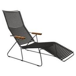 Houe CLICK Sunlounger mit Bambusarmlehnen Black