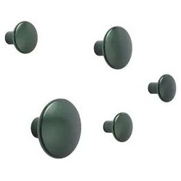 muuto Dots Metall Wandhaken 5er-Set, dunkelgr&uuml;n