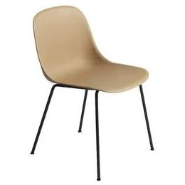 muuto Fiber Side Chair, tube base, ochre / schwarz