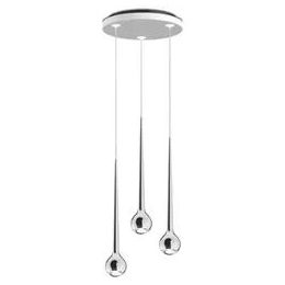 Grau Falling Sun Chandelier 3 Pendel Polished