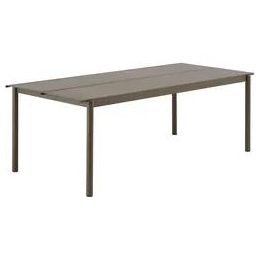 muuto Linear Steel Gartentisch, 220 x 90 cm, taupe