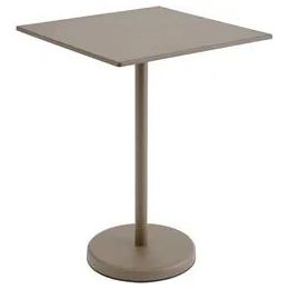 muuto Linear Steel Tisch, 70 x 70 cm, h&ouml;he 95 cm, taupe