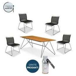 Houe Set aus SKETCH Dining Table 220cm und 4x Click Dining Chair ohne Armlehnen Black