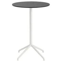 muuto Still Cafe Bar-/Tresentisch, &Oslash; 65 cm, schwarz nanolaminat / wei&szlig;