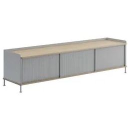 muuto Enfold Sideboard, 186 x 48 cm, eiche ge&ouml;lt / grau