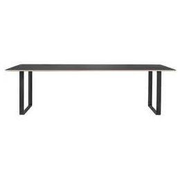 muuto 70/70 Tisch, 255 x 108 cm, schwarz laminat / schwarz