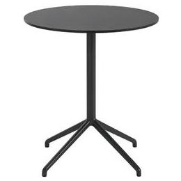 muuto Still Cafe Tisch, &Oslash; 65 cm, schwarz nanolaminat / schwarz