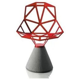 Magis Chair One, Sockel aus Zement, drehbar, rot