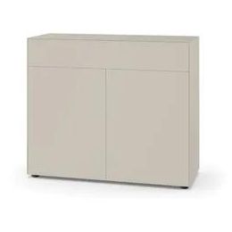 P.I.U.R.E. Piure Nex Pur Box Highboard Doppelt&uuml;r und Schubkasten 120 x 48 x 100 cm Silk