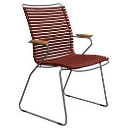 Houe CLICK Dining Chair gro&szlig;e R&uuml;ckenlehne mit Bambusarmlehnen Paprika